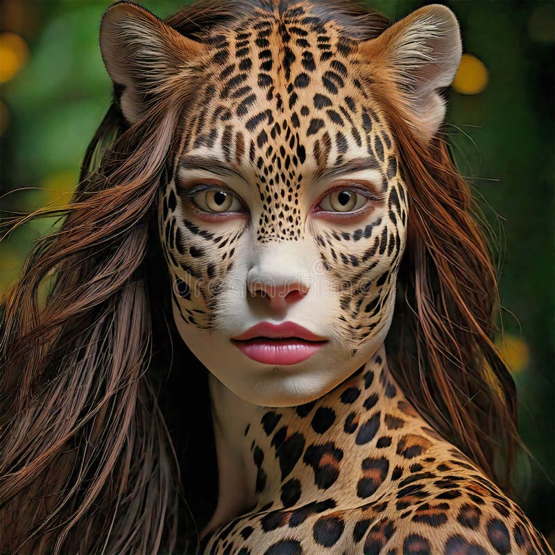 Leopard woman stock illustration. Illustration of phantasy - 347133034