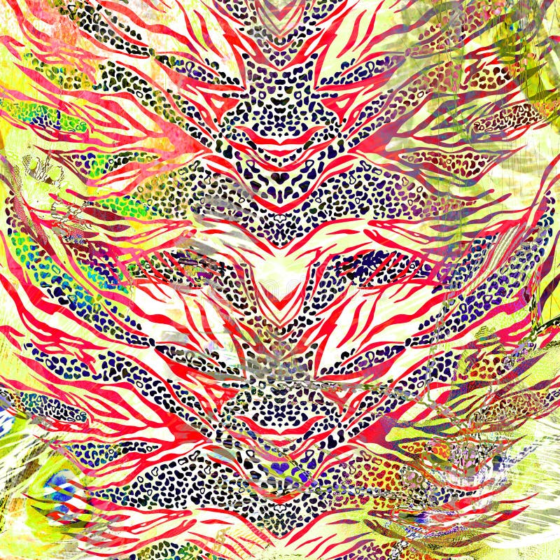 Leopard and Zebra Background Stock Illustration - Illustration of motif ...