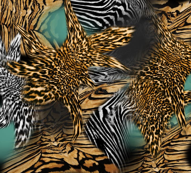 Leopard , zebra snake skin stock illustration. Illustration of fashion ...