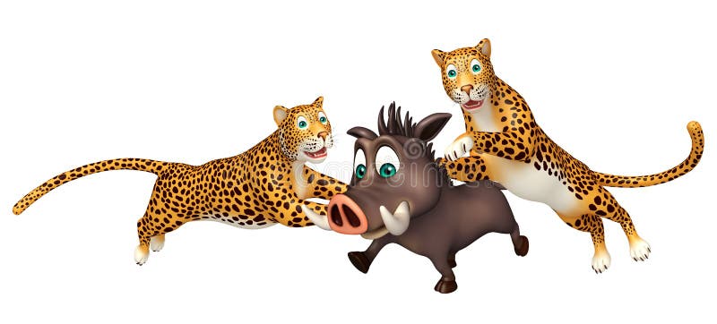 Leopardjagd Eber stock abbildung. Illustration von afrika - 70067382