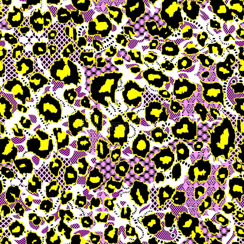 Seamless Geometric Figures Colors Ninety Patterns Leopard Lace Stock ...