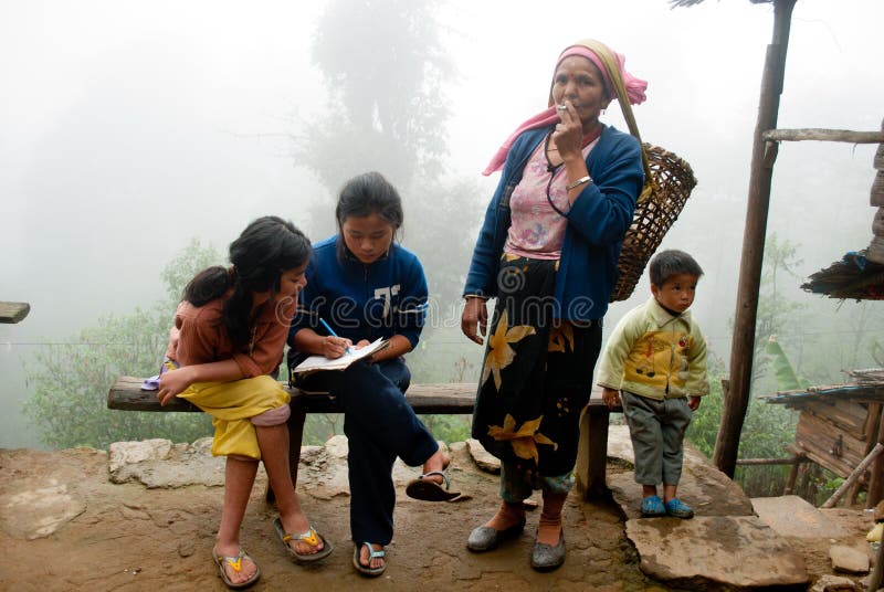 Lepcha Woman with children editorial photo. Image of carry - 38009686