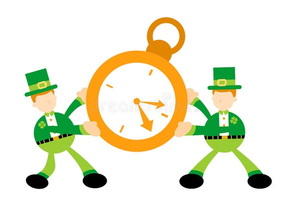 Leprechaun Pick Clock Time Cartoon Doodle Flat Design Vector ...