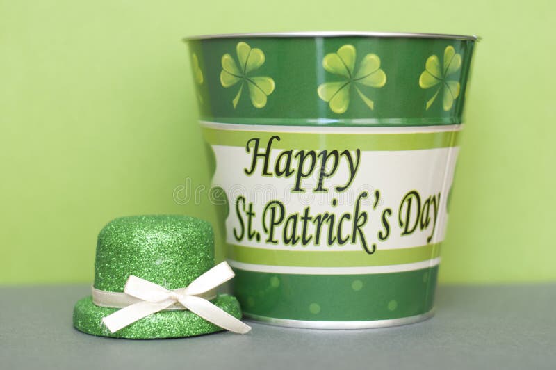 Leprechaun hat and bucket stock photo. Image of green - 39907464