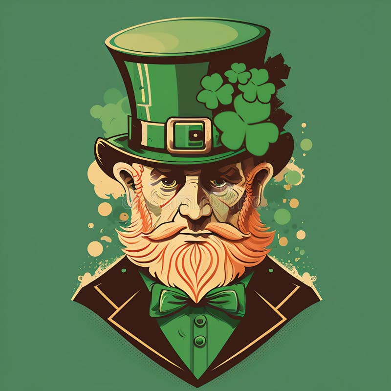 Leprechaun in a Hat, Patrick S Day, Flat Design Stock Photo - Image of ...