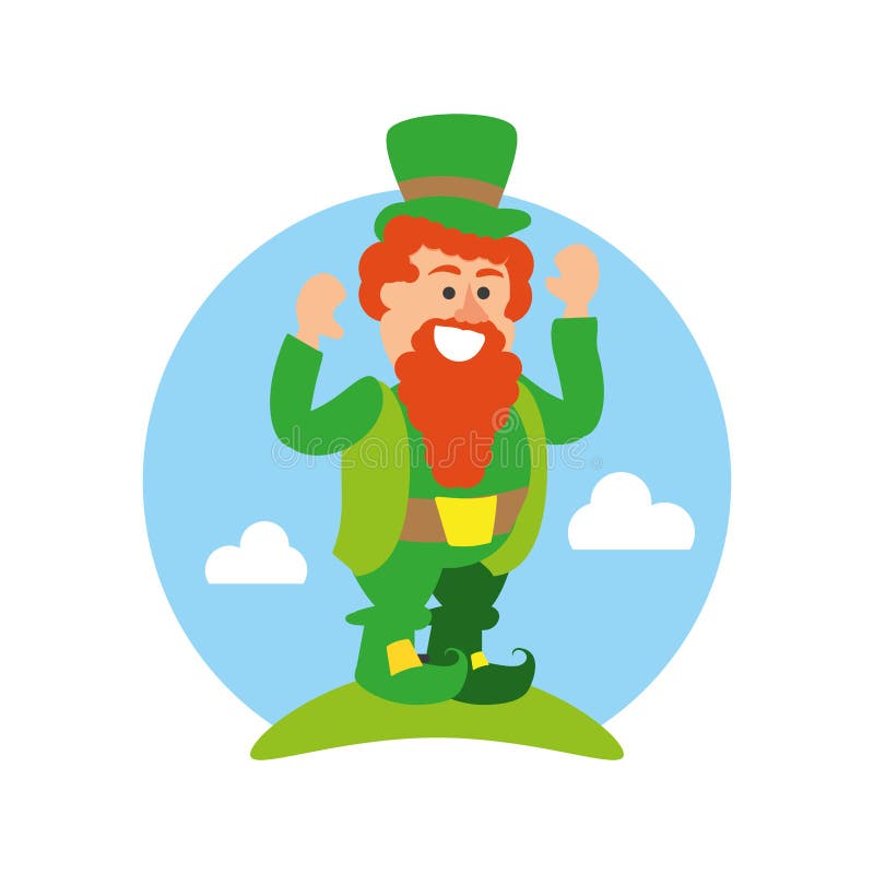 Leprechaun with Landscape Icon Stock Vector - Illustration of march ...