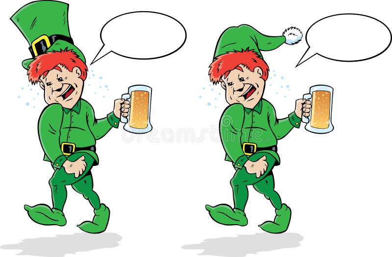 Leprechaun borracho ilustración del vector. Ilustración de poco - 12706715