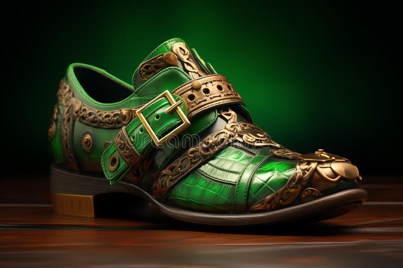 Leprechaun Shoe with a Buckle Background Digital Paper Stock ...