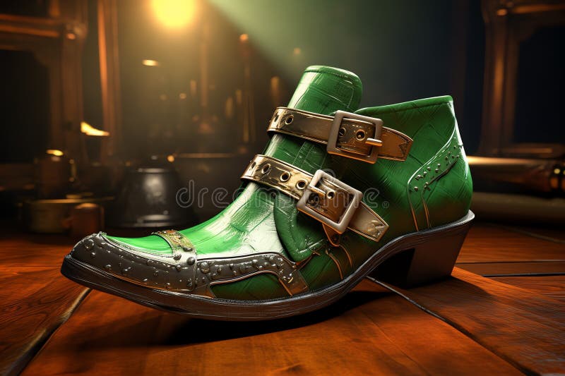 Leprechaun Shoe with a Buckle Background Digital Paper Stock ...