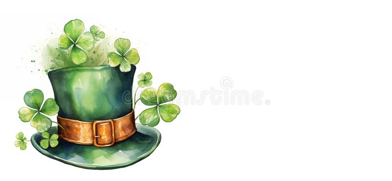 Lepricon Hat Decorated by Clover Stock Illustration - Illustration of ...