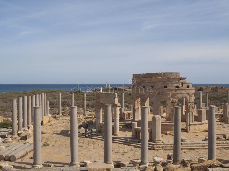 Leptis Magna old market stock image. Image of leptis - 22850741