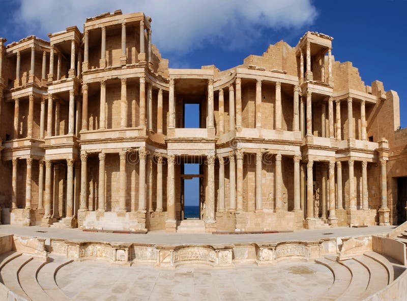 Ruins of Leptis Magna stock photo. Image of carthagian - 14974868