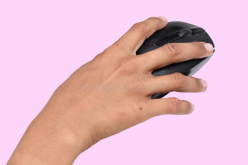 Leptop Mouse with Hand Pink Background Stock Image - Image of organ ...