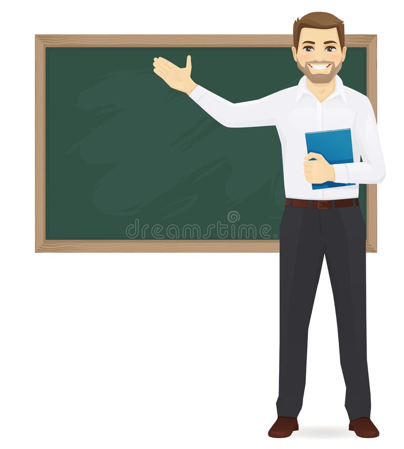 Leraar bij bord vector illustratie. Illustration of wijfje - 152452206