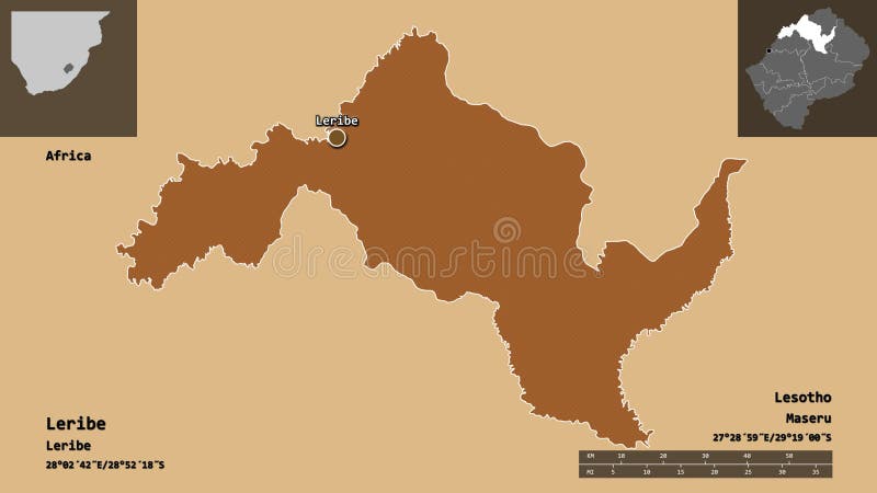 Leribe, District of Lesotho, Zoomed. Pattern Stock Illustration ...