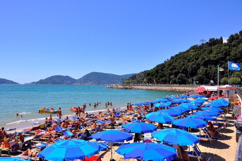 Lerici beach in Italy editorial photography. Image of picturesque ...