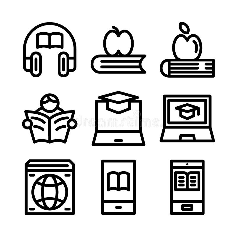 Lernen Symbol Oder Logo Isolierte Zeichensymbolvektorillustration ...