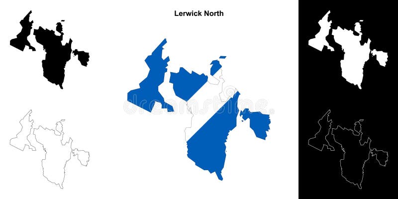 Lerwick North outline map stock illustration. Illustration of icon ...
