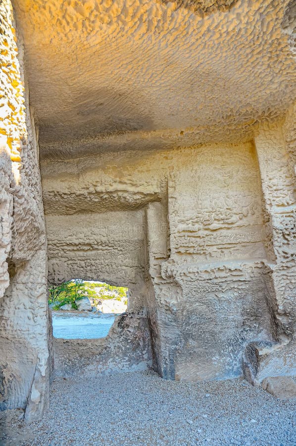 Les Baux Rock Building Interior, Built during Stone Age, in Europe ...