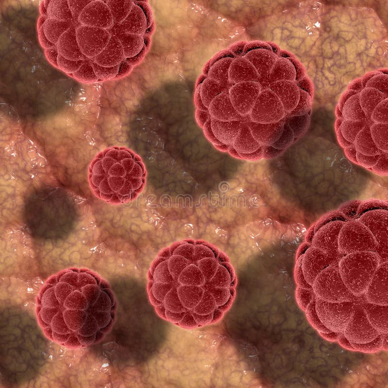 Les Cellules Du Virus 3D Sur Une Peau Aiment La Texture Illustration ...