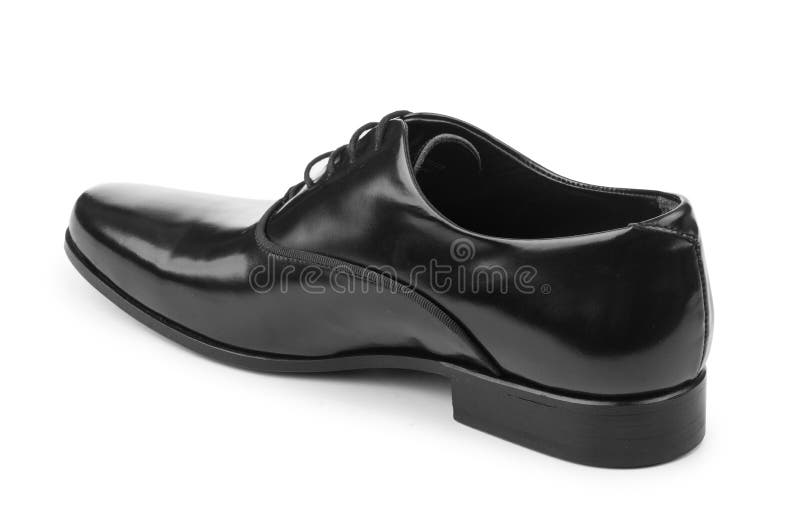 Les Chaussures Noires Masculines D'isolement Sur Le Blanc Photo stock ...