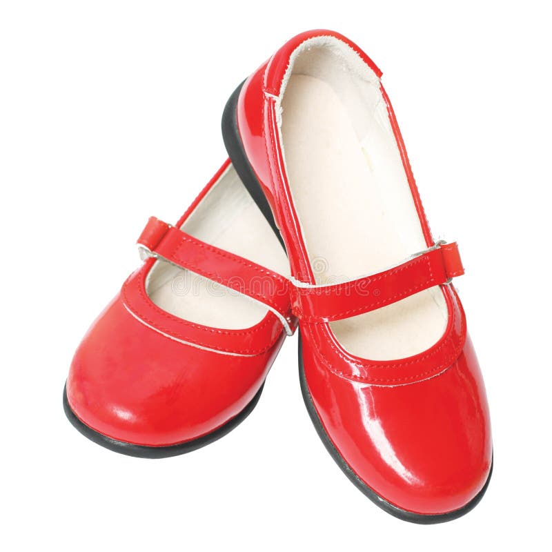 Les Chaussures Vernies Des Enfants Rouges Image stock - Image du ...