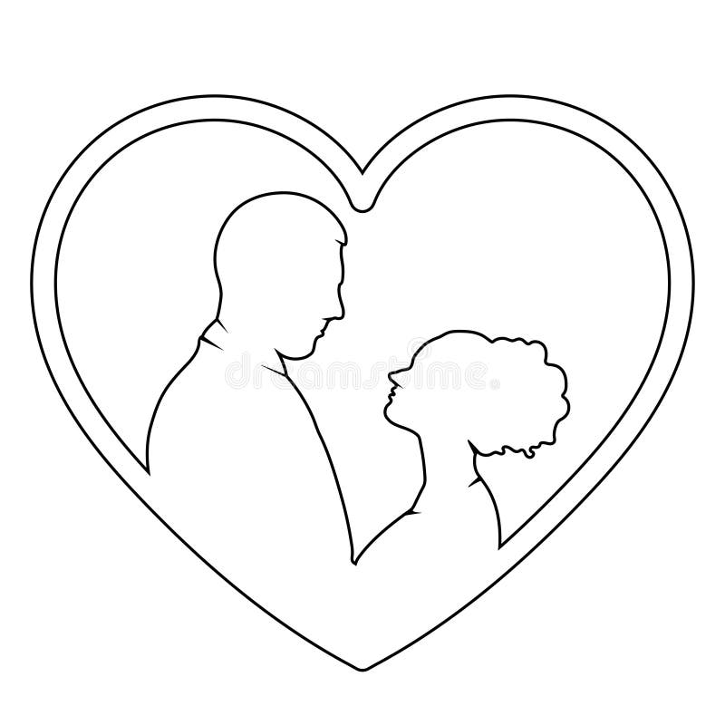 Les Couples Dans Le Contour Damour Dirigent Licône Plate Logo