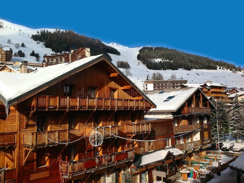 French Ski Resort Town and Slopes, France Stock Photo - Image of skiing ... French Ski Resort Town and Slopes, France Stock Photo - Image of skiing ...