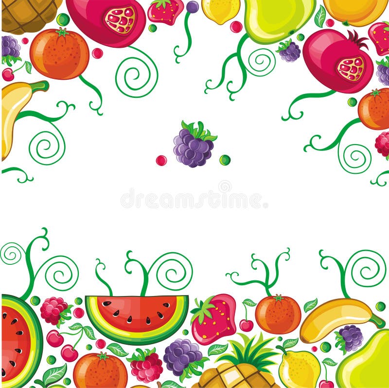 Les Différents Types De Fruits Ont Combiné Dans La Trame Illustration ...