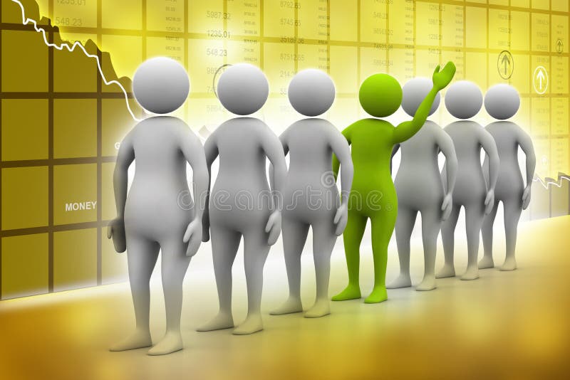 Les Gens 3d Dans La File D'attente Illustration Stock - Illustration du ...