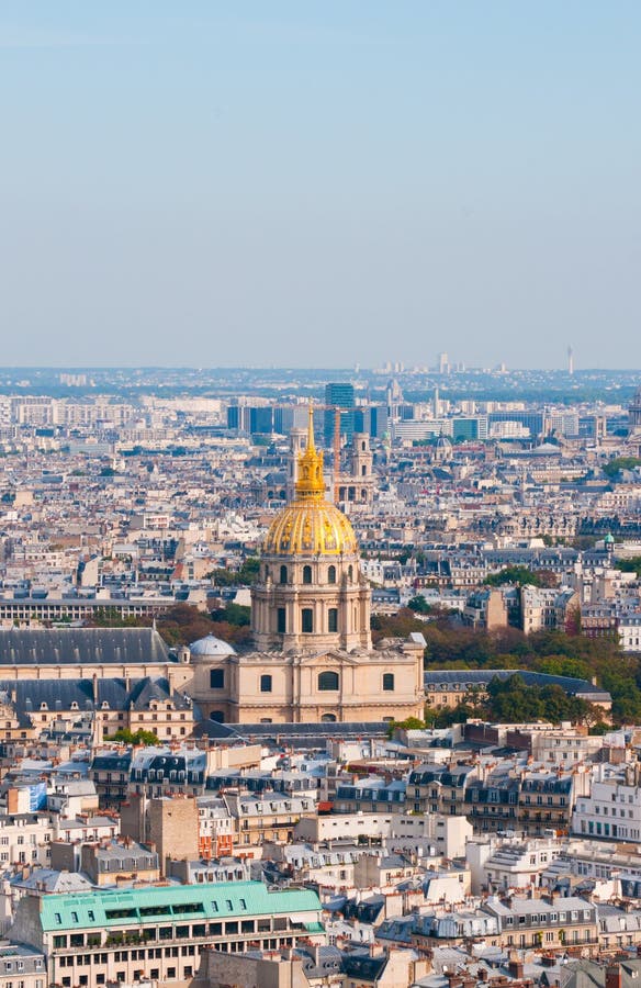 Les Invalides - Aerial View of Paris. Stock Image - Image of travel ...