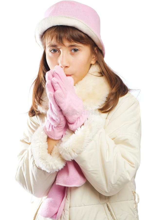 Les Mains De Fille Se Chauffe Photo stock - Image du visage, beau: 10501310