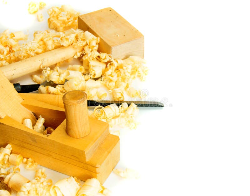 Les Outils Du Menuisier (burin, Marteau) Sur Un Blanc Image stock ...