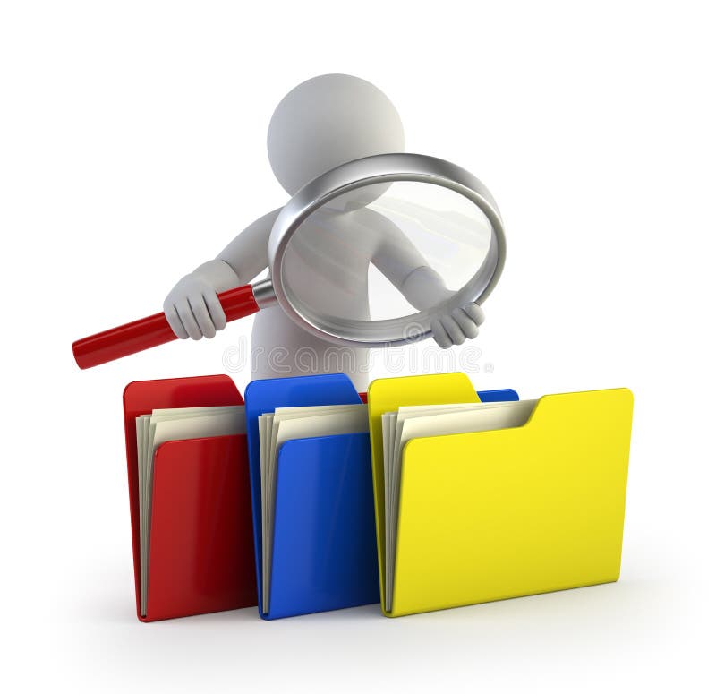 Les Petites Personnes 3d - Examine Des Dossiers Illustration Stock ...