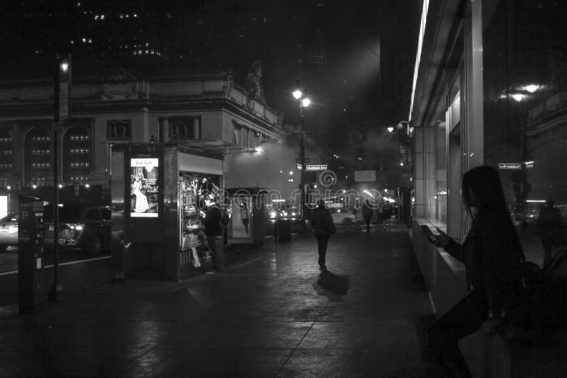 Les Rues De New York La Nuit Photographie éditorial - Image du ...