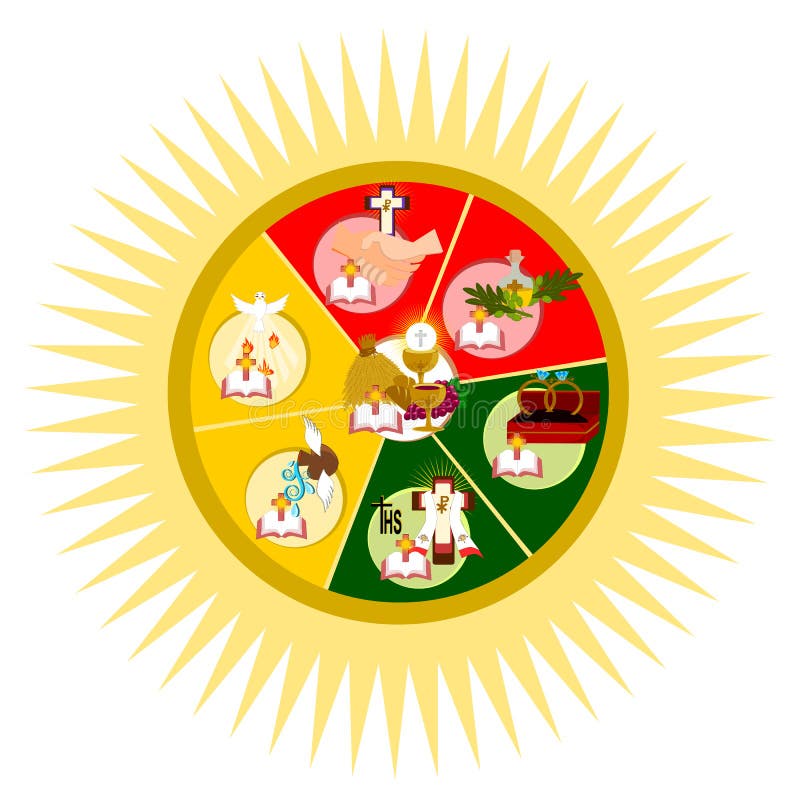 Les sept sacrements illustration stock. Illustration of église - 53165271