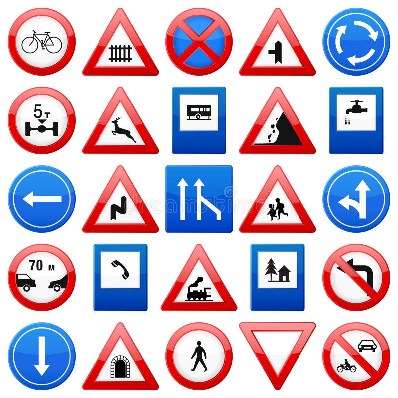 Les Signes De Route Ont Placé Illustration de Vecteur - Illustration du ...