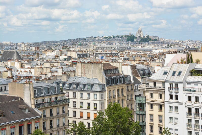 Les toits de Paris photo stock. Image du vieux, aérien - 162986000