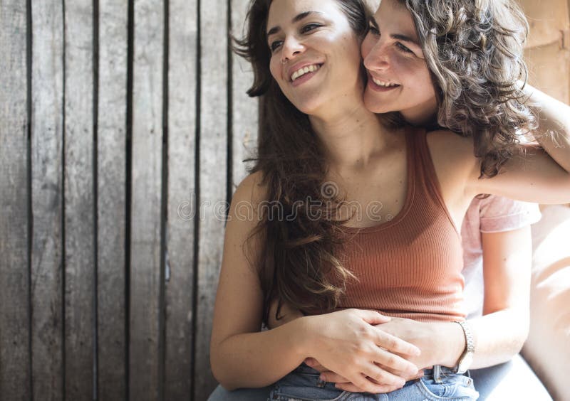 Lesbian Couple Together Indoors Concept Stock Image - Image of romance ...