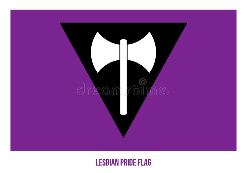 Lesbian Pride Flag Composed of a Labrys within Inverted Black Triangle ...