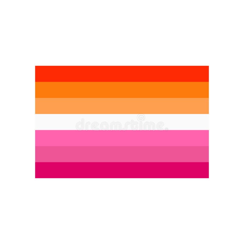 Lesbian Pride Flag Doodle Icon Vector Color Line Illustration Stock