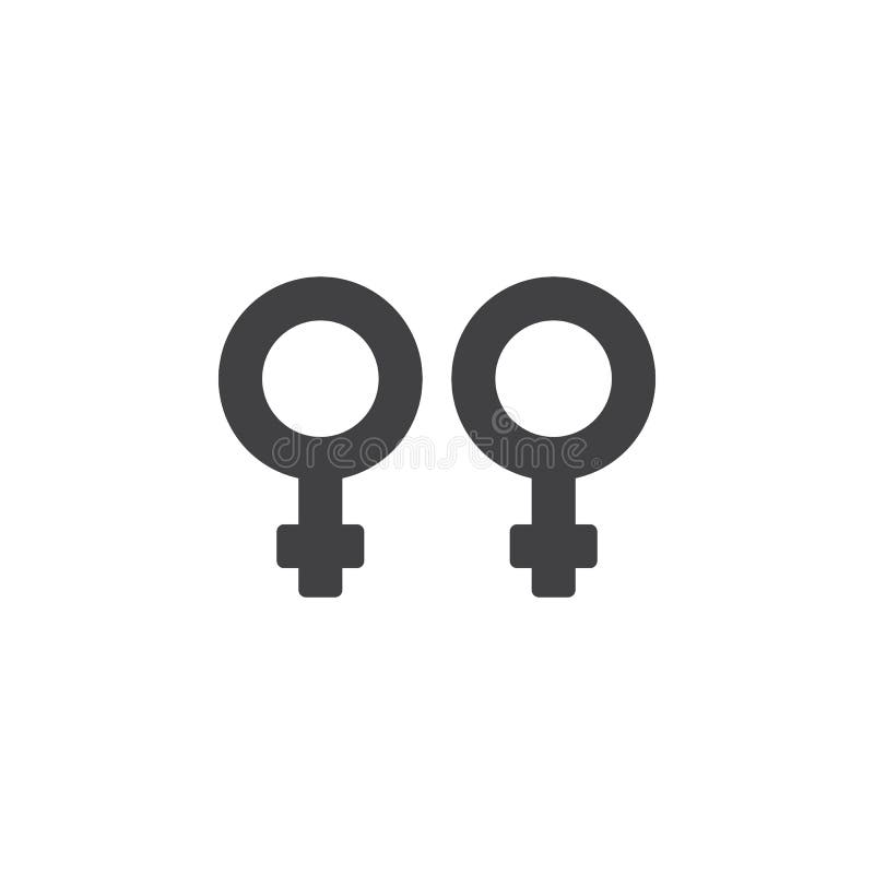 Lesbian Gender Symbol Line Icon Outline Vector Logo Stock Vector