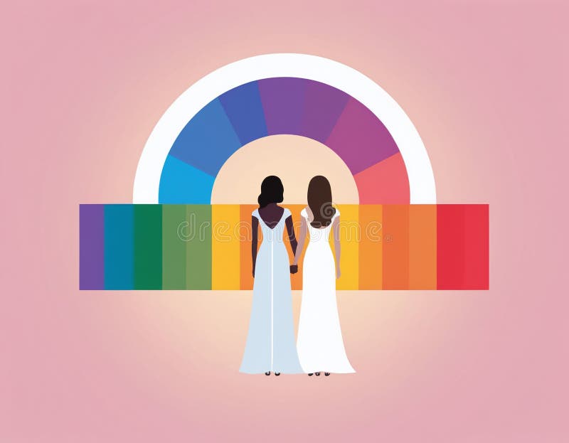 Lesbian Wedding Illustration. AI Generated. Stock Illustration ...