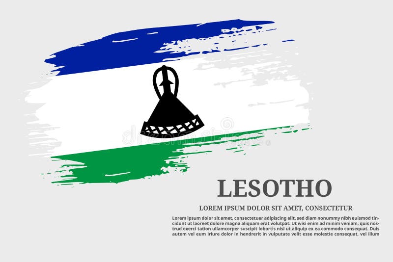 Lesotho Flag Grunge Brush and Poster, Vector Stock Vector ...