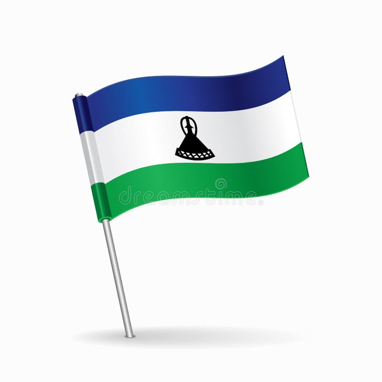 Lesotho Flag Map Pin Pointer Layout. Vector. Stock Vector ...