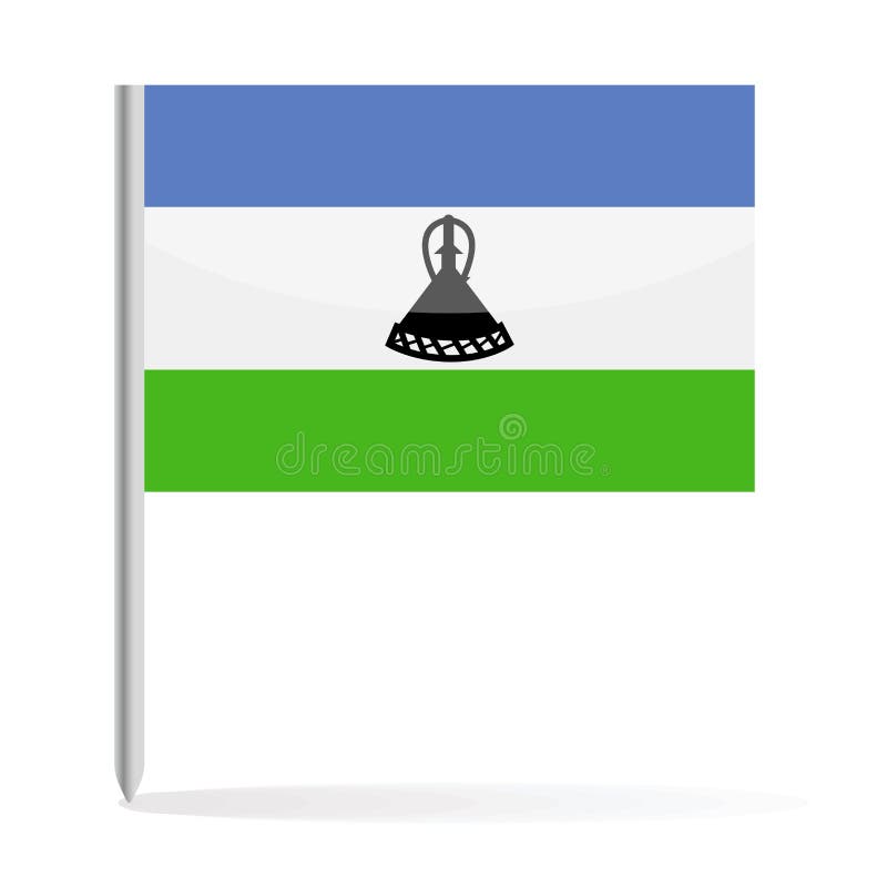 Lesotho Flag Pin Vector Icon Stock Illustration - Illustration of sign ...