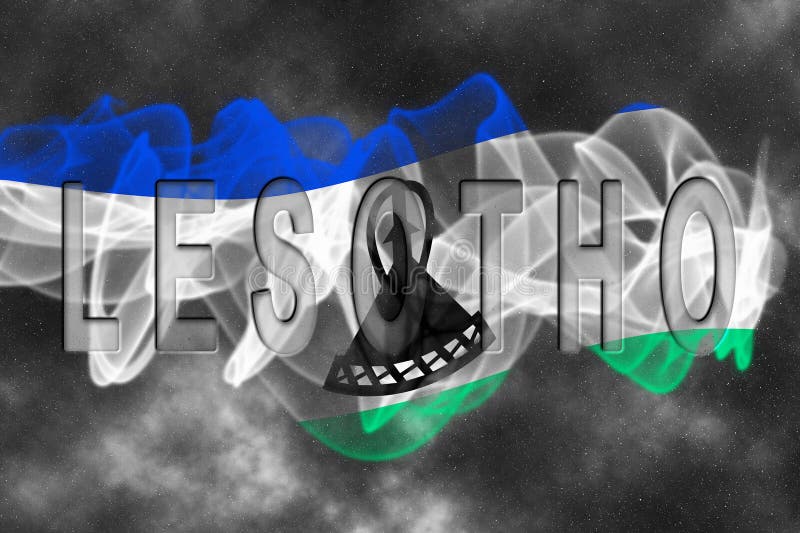 Lesotho Flag with Starry Background Stock Illustration - Illustration ...