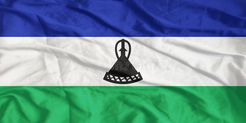 Lesotho Flag Waving Close Up Stock Image - Image of nation, fabric ...