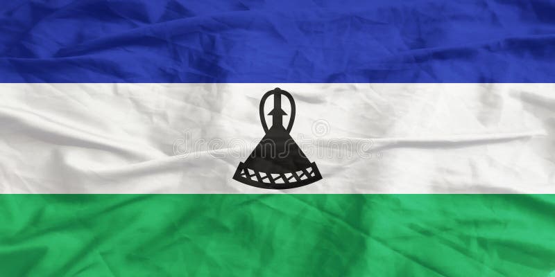 Lesotho Flag Waving Close Up Stock Image - Image of silk, symbol: 379255357