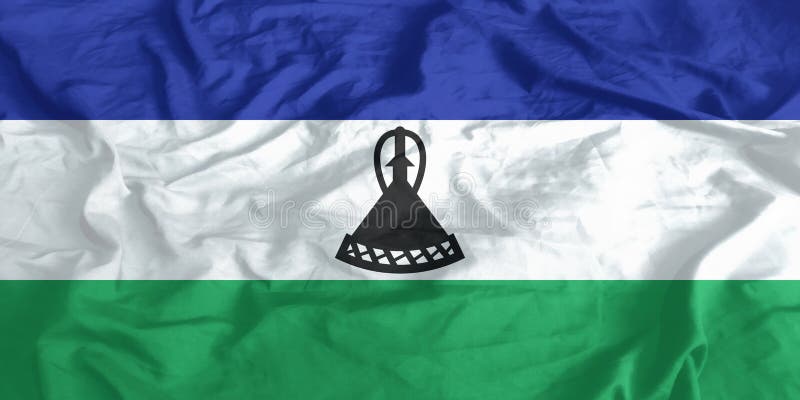 Lesotho Flag Waving Close Up Stock Image - Image of patriotic, textile ...